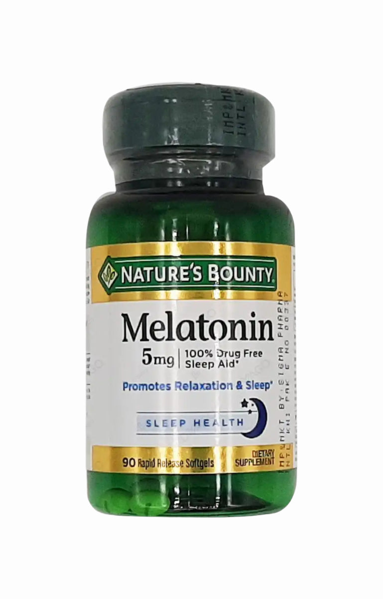 Natures Bounty Melatonin Softgels 5Mg (1 Bottle = 90 Capsules) – Taabib.com