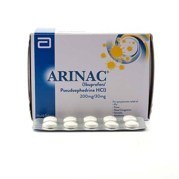 Arinac Tablets 200Mg/30Mg (1 Strip = 10 Tablets) – Taabib.com