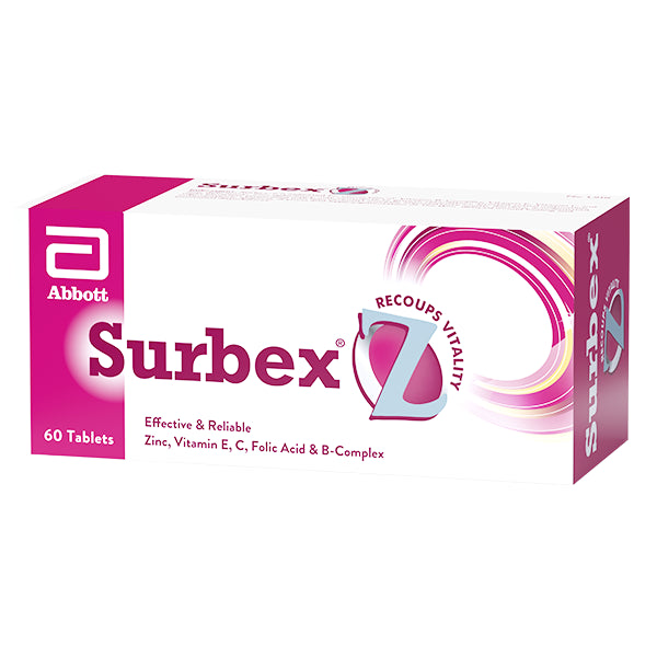 Surbex Z Tablets (1 Bottle = 60 Tablets) – Taabib.com